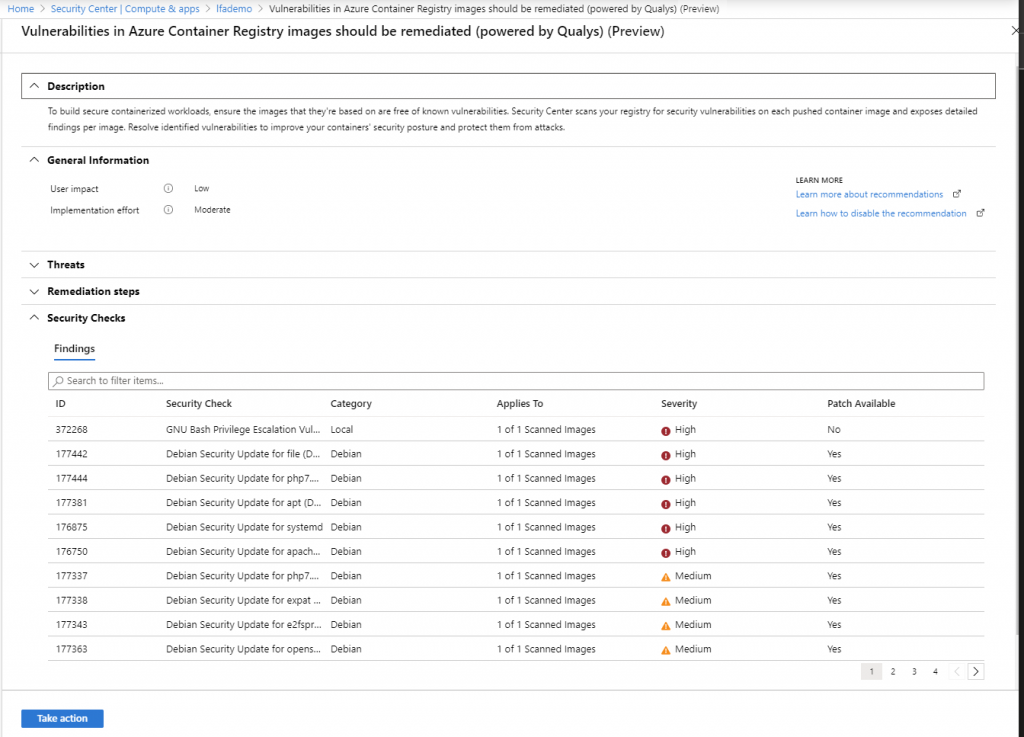 Azure Security Center - Scan your container images for vulnerabilities